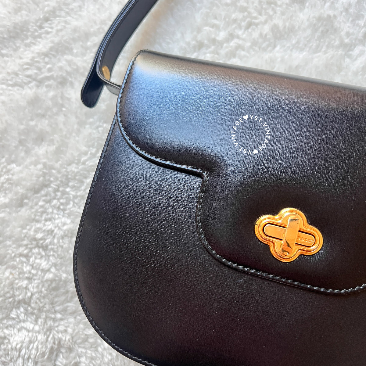 Vintage Bally 3-way Flower Turn-lock Box Bag - Black – YST.vintage