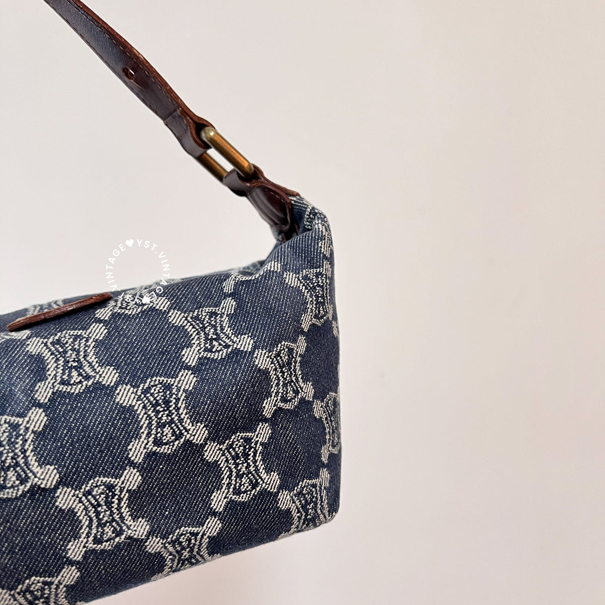 Vintage CELINE Denim Triomphe Lunch Box Bag 002 – YST.vintage