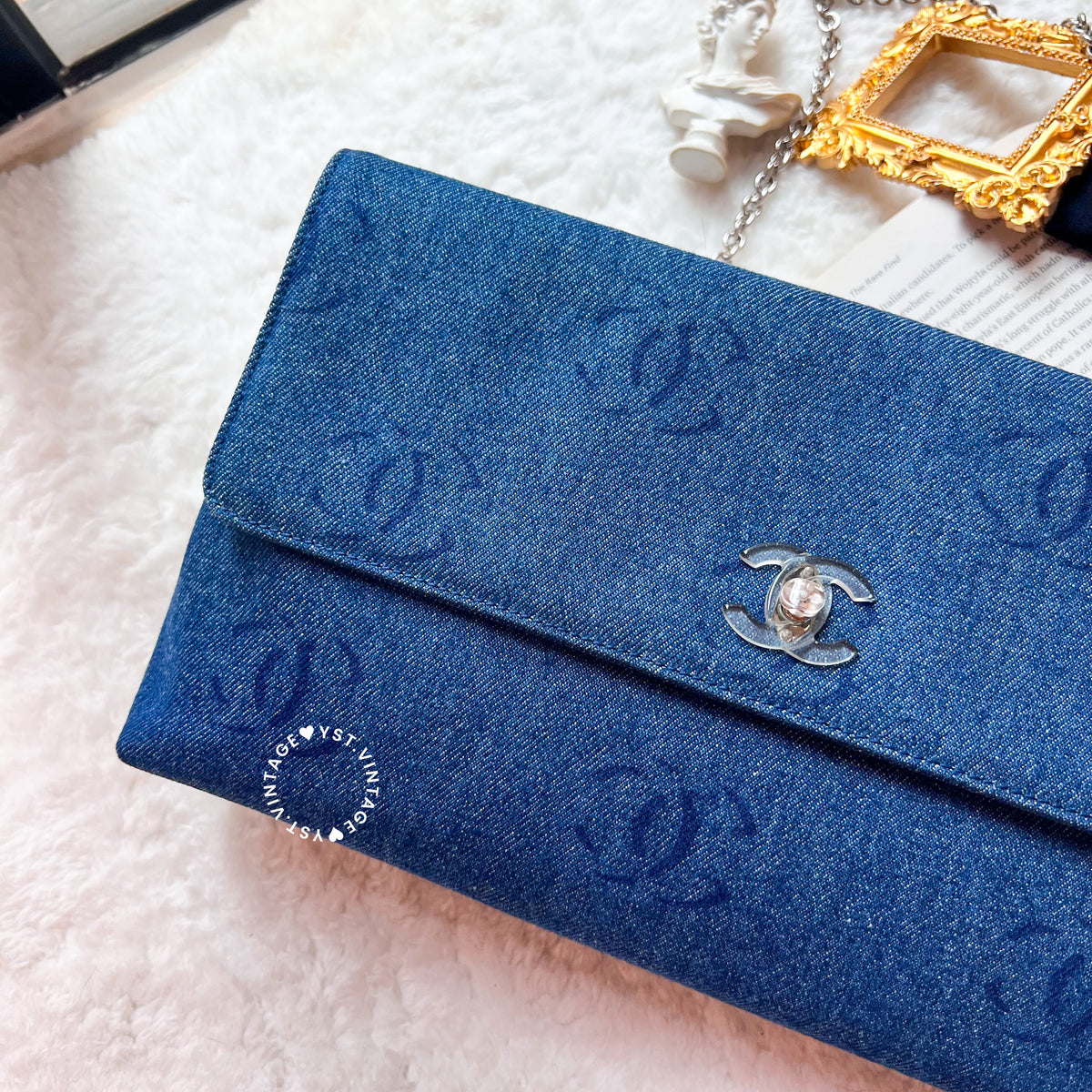 Vintage Chanel Denim Clutch – YST.vintage