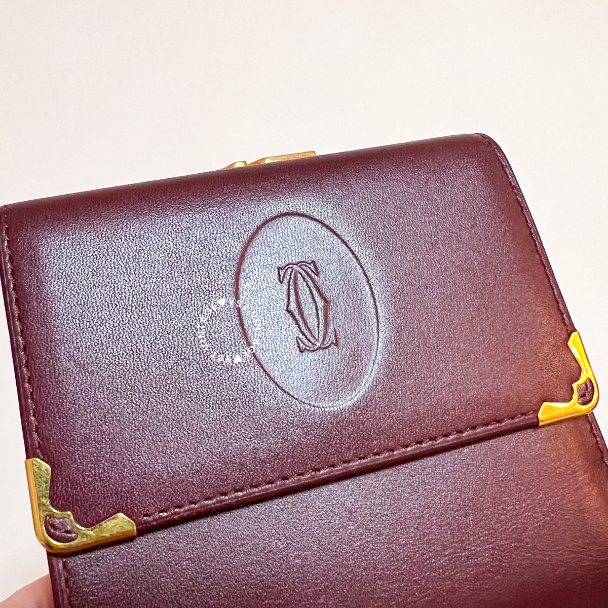 Vintage Cartier MUST DE CARTIER Short Wallet - Burgundy – YST.vintage